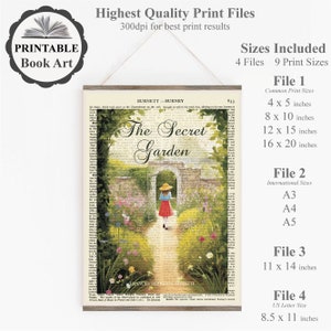 Printable 'the Secret Garden' Book Cover Print, Literary Poster Prints ...