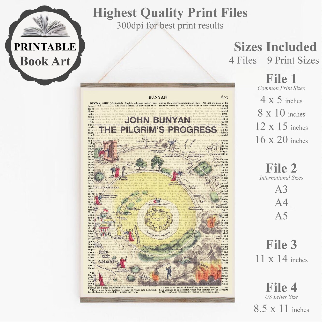 Printable 'The Pilgrim's Progress' Book Cover | Etsy
