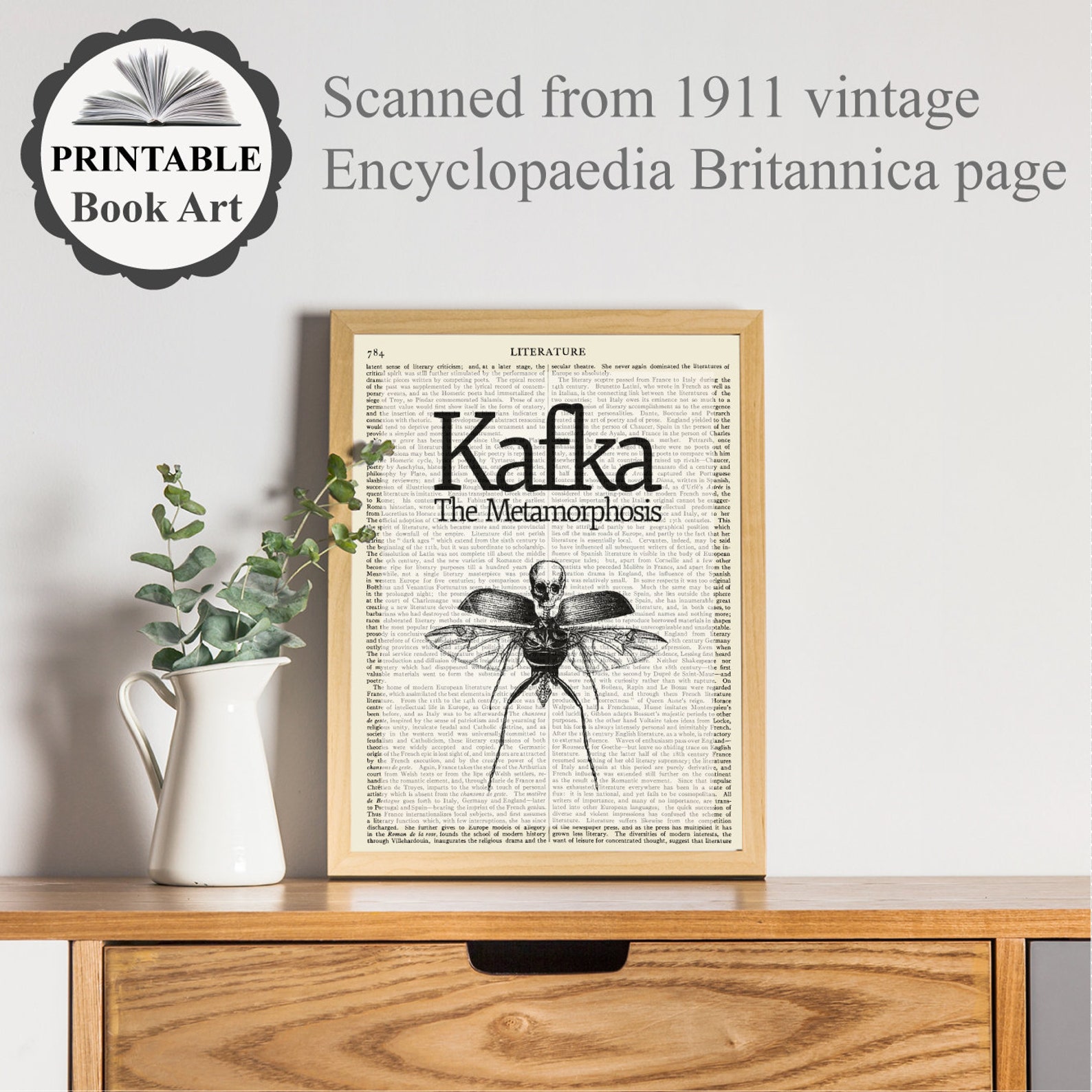 Printable 'the Metamorphosis' Franz Kafka Book Cover Print, Literary ...