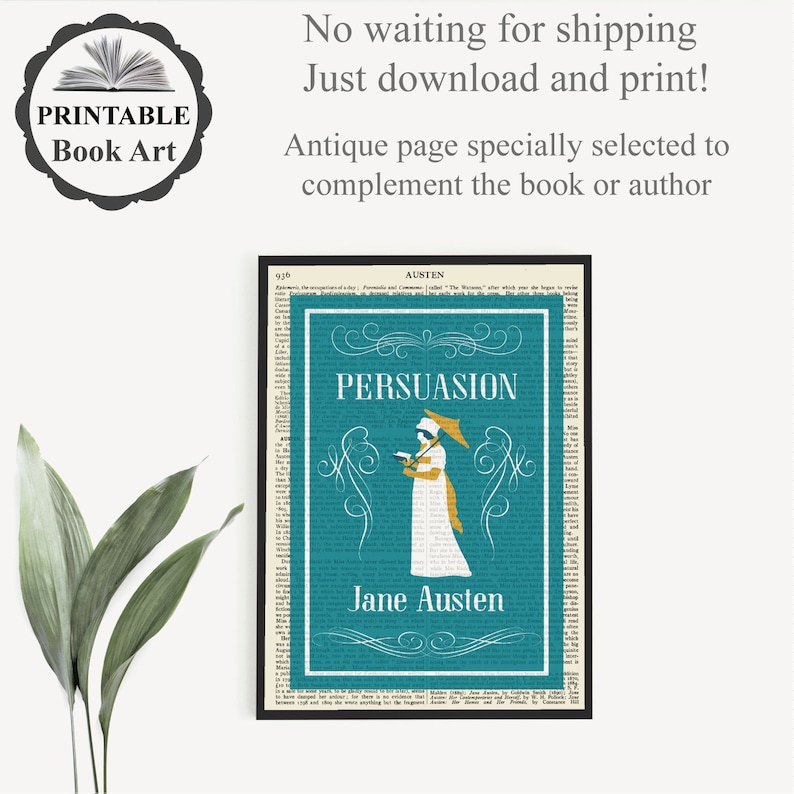 Printable Jane Austen 'persuasion' Book Cover Page on - Etsy