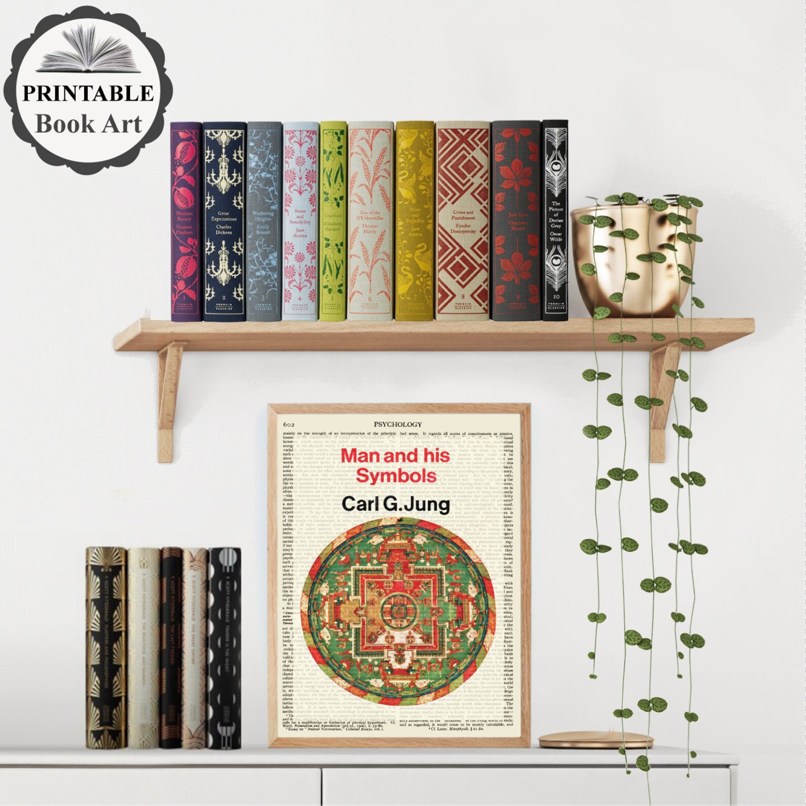 Printable Poster 'man and His Symbols' Book Cover Art on Vintage Page ...