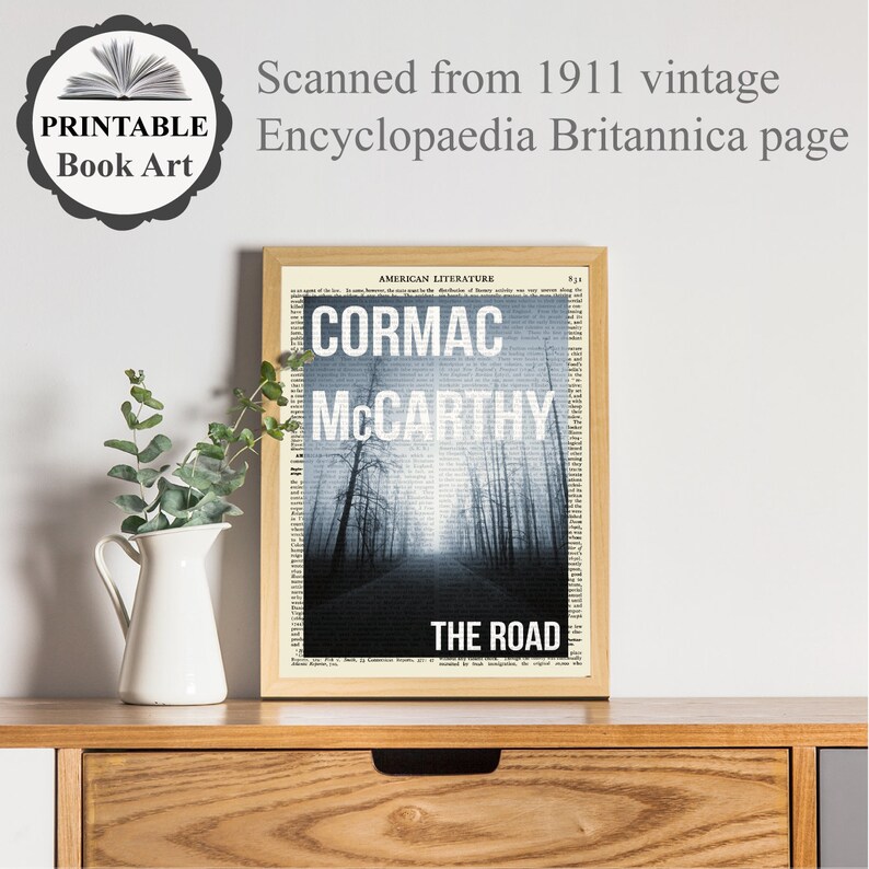 Instant Download 'the Road' Book Cover Print on Old Page, Book Lover ...
