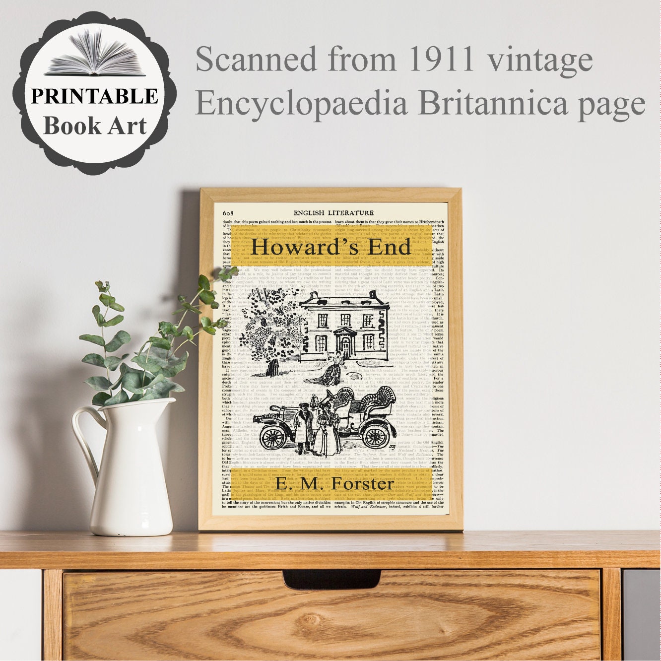 Printable 'howard's End' Book Cover Poster E M | Etsy