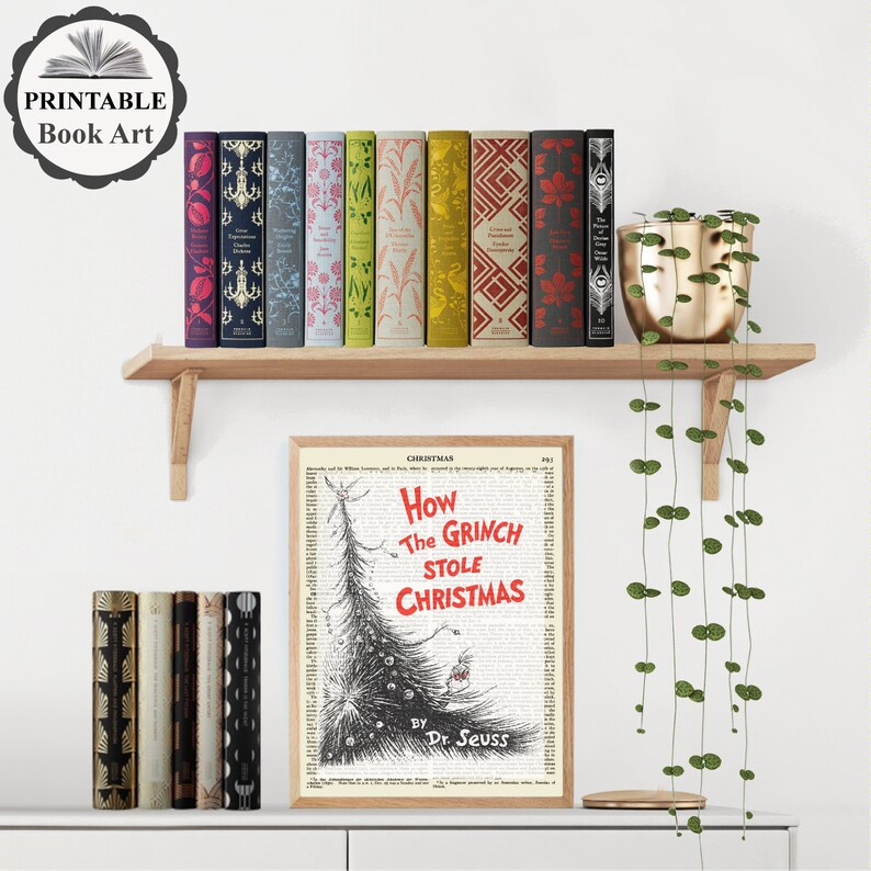 Printable 'how the Grinch Stole Christmas' Book Cover Poster ...