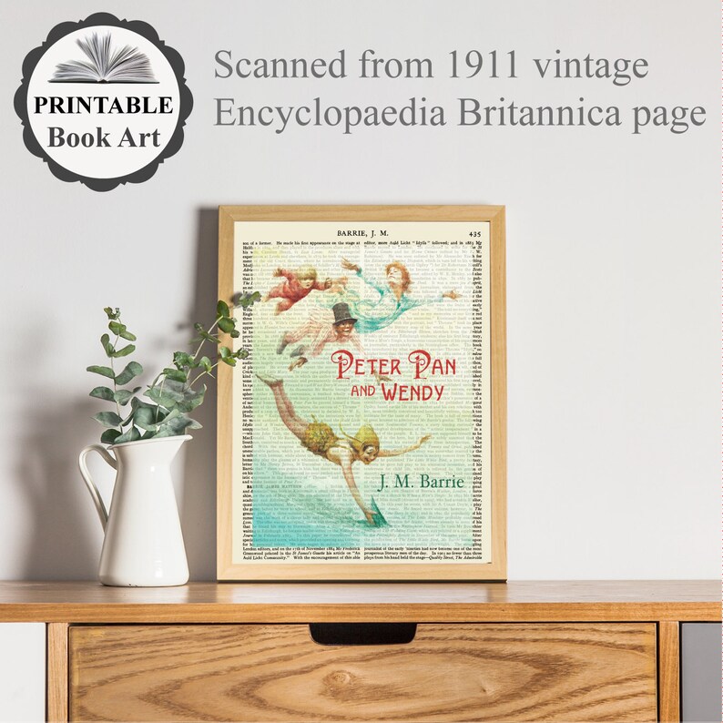 Printable 'peter Pan and Wendy' Book Cover Art Print - Etsy