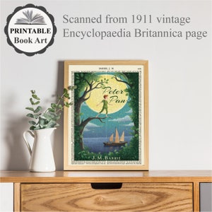 Printable 'peter Pan' Book Cover Poster on Old Page, Classroom Poster ...