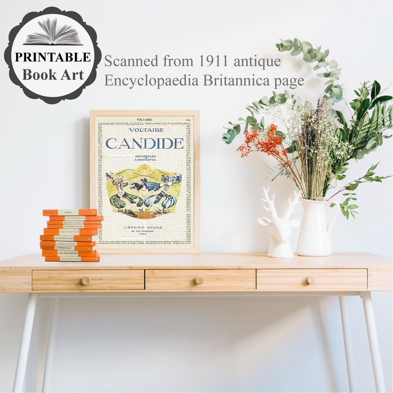 Printable 'candide' Book Cover Poster by Voltaire on | Etsy