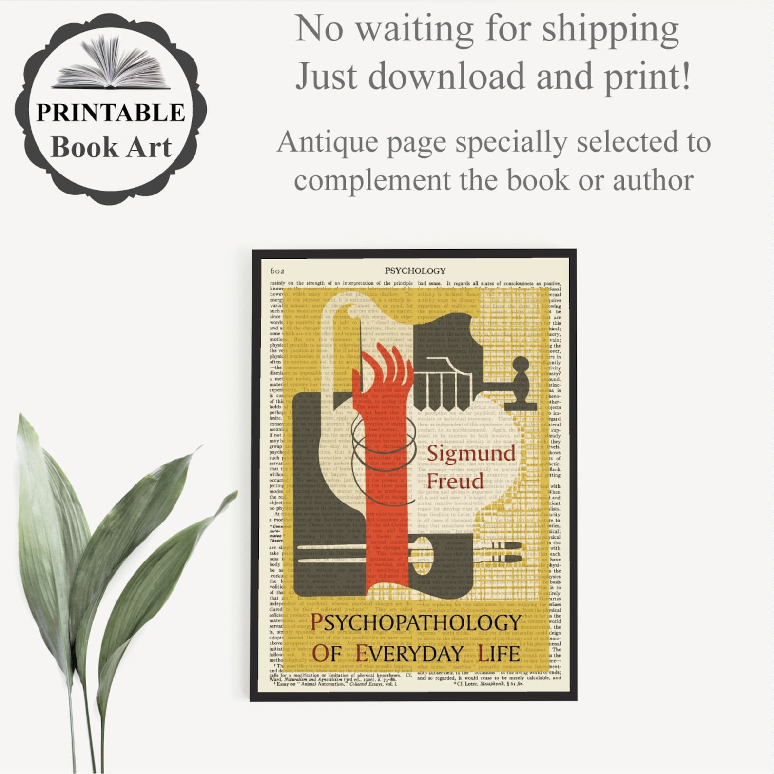 Printable Book Cover Freud's 'psychopathology of - Etsy