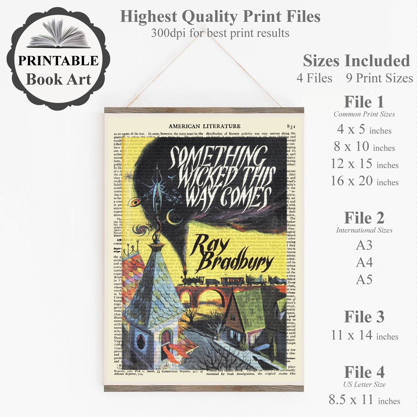 Printable 'something Wicked Comes This Way' Book Cover Art Print by Ray ...