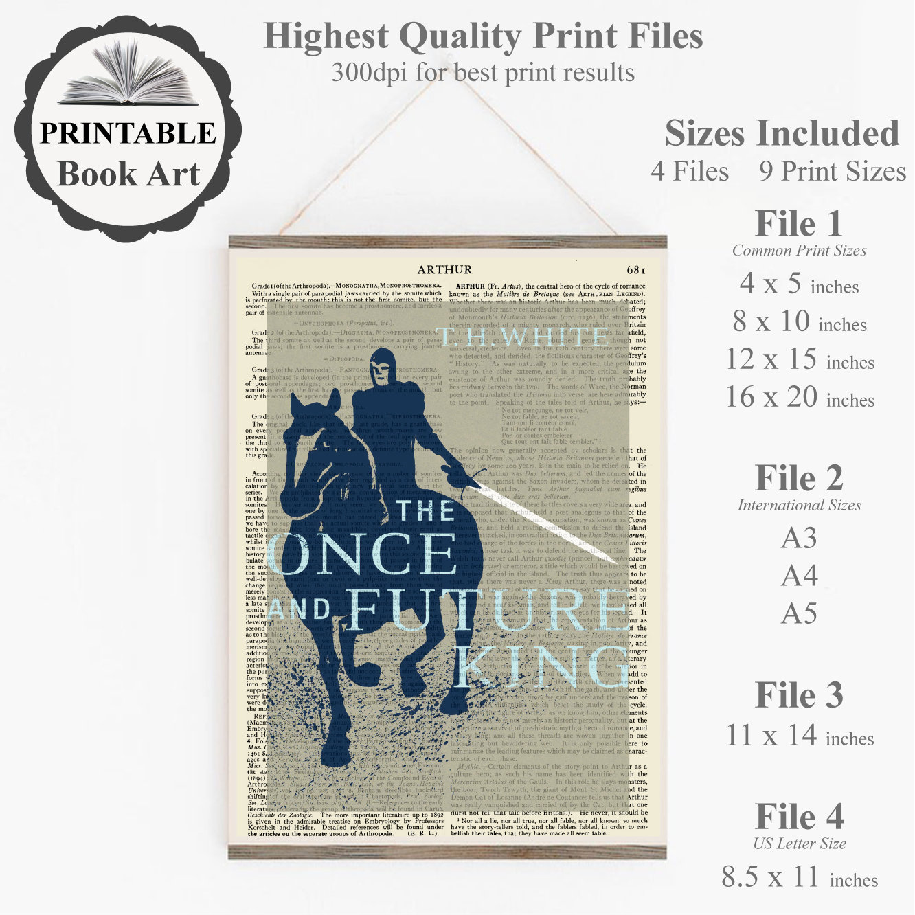 Printable 'The Once And Future King' Book Cover Print | Etsy