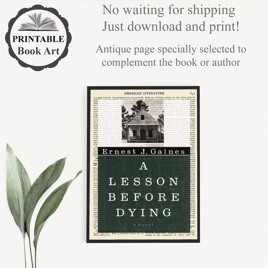 Printable 'A Lesson Before Dying' Book Cover Art Print on Old Page ...