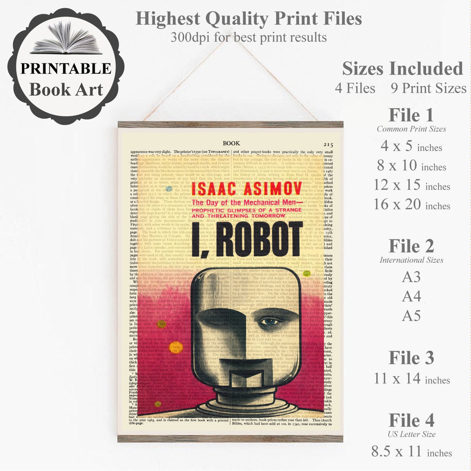 Printable 'I Robot' Book Cover on an Antique - Etsy