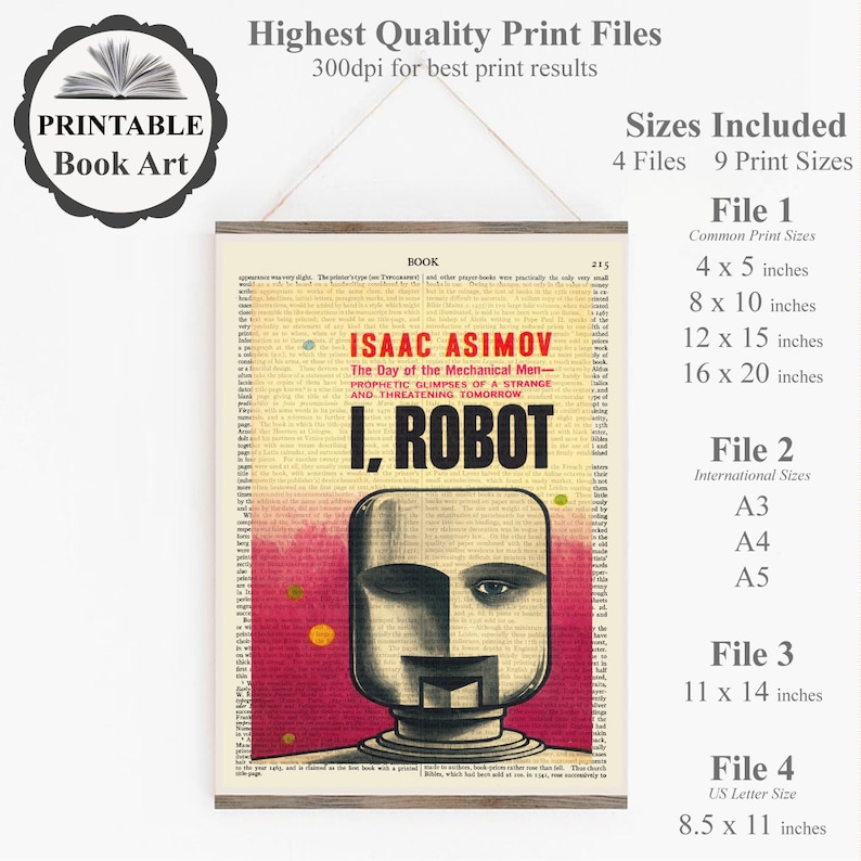 Printable 'I Robot' Book Cover on an Antique - Etsy