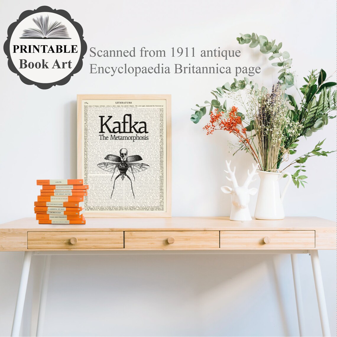 Printable 'the Metamorphosis' Franz Kafka Book Cover Print, Literary ...