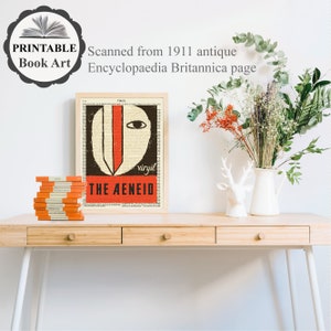 Printable 'the Aeneid' Art Print, Virgil Book Cover Wall Art, Classic ...