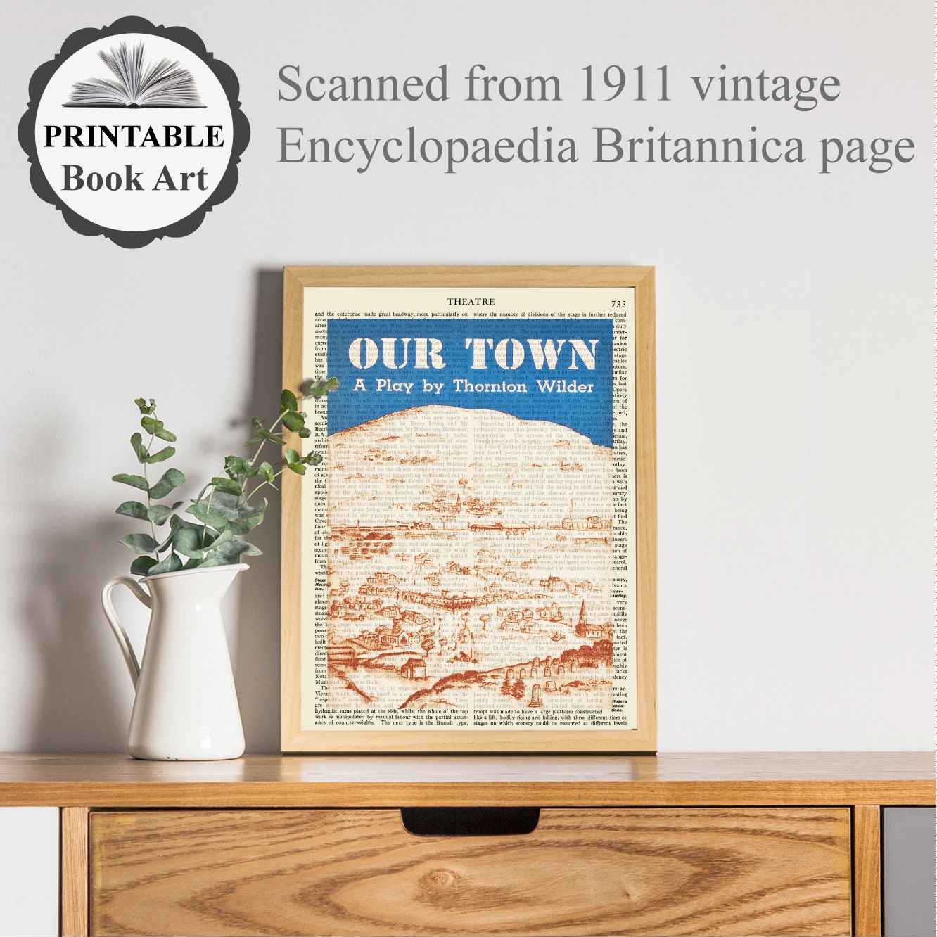 Printable 'our Town' Play Book Cover Art Print - Etsy Canada