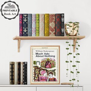 Printable 'much Ado About Nothing' Play Book Cover Art Print, English ...