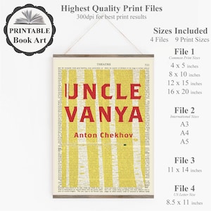 Printable 'uncle Vanya' Book Cover Art Print, Classroom Prints ...