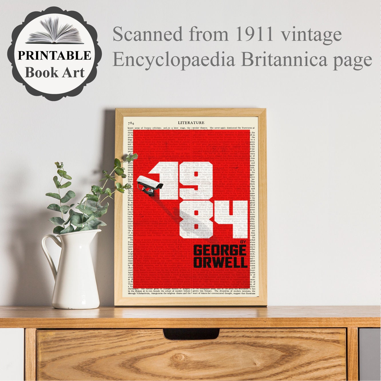 Printable 1984 Book Cover Poster Book Art Print Gift for | Etsy UK