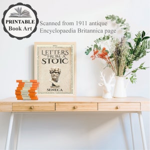 Printable Art of 'letters From A Stoic' Book Cover on Old Page ...