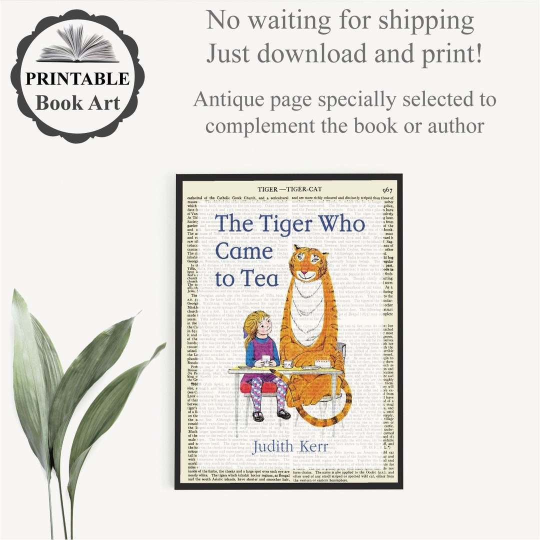 Printable 'the Tiger Who Came to Tea' Book Art Print, Kids Room Wall ...