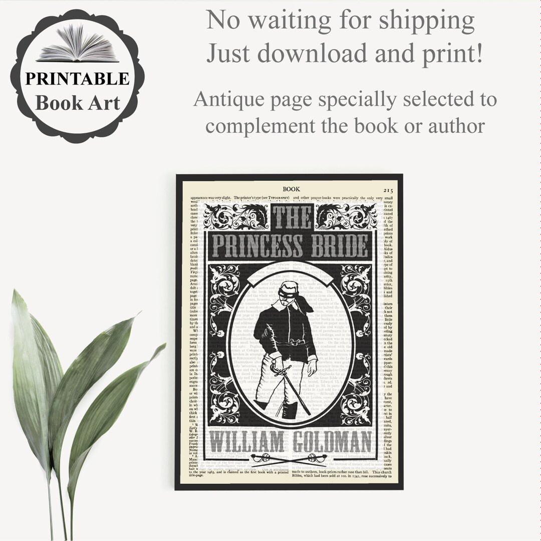 Printable 'the Princess Bride' Wall Art Poster Print, Bookish Gift ...