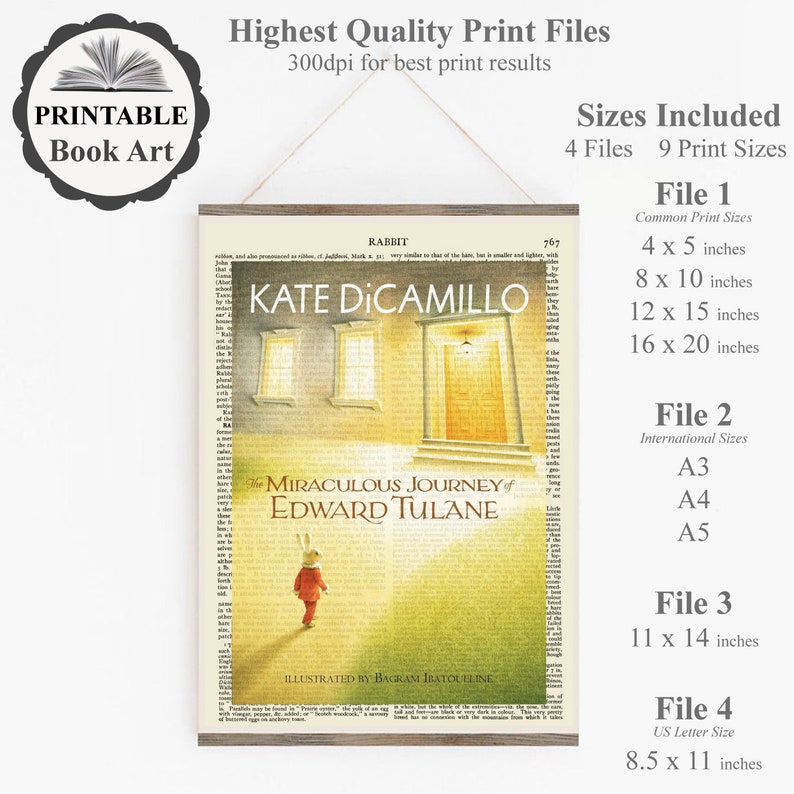 Printable 'the Miraculous Journey of Edward Tulane' Book Poster Print ...