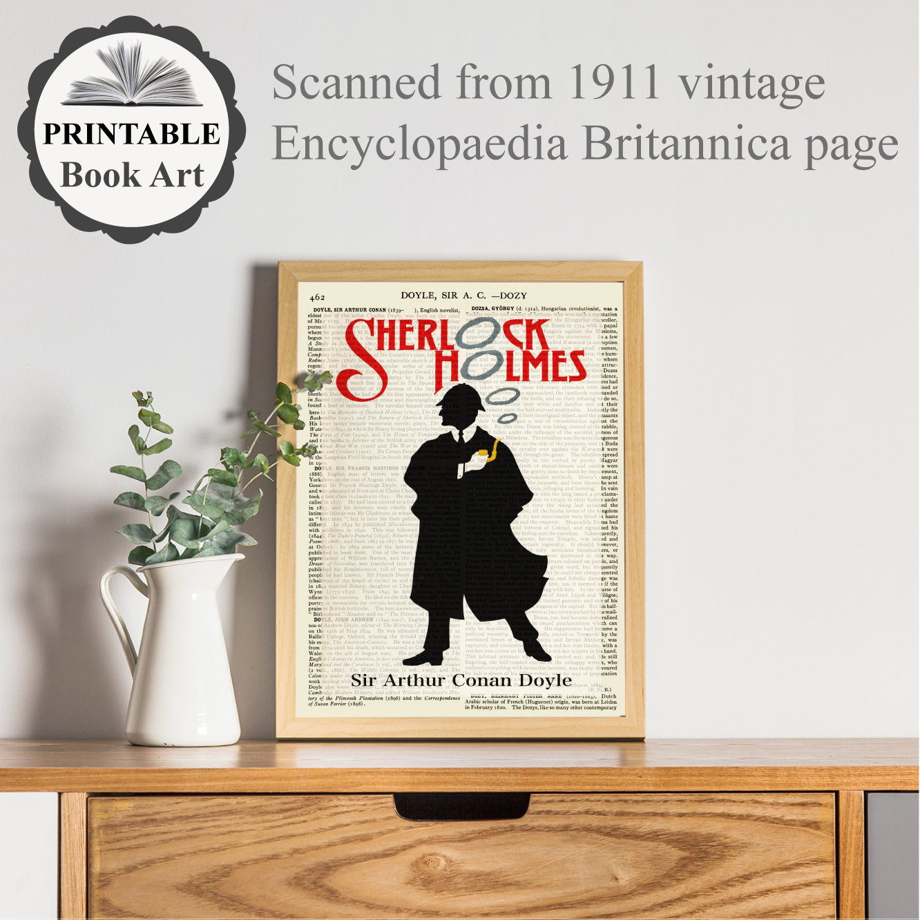 Printable Sherlock Holmes Book Cover Art Print Home Office - Etsy