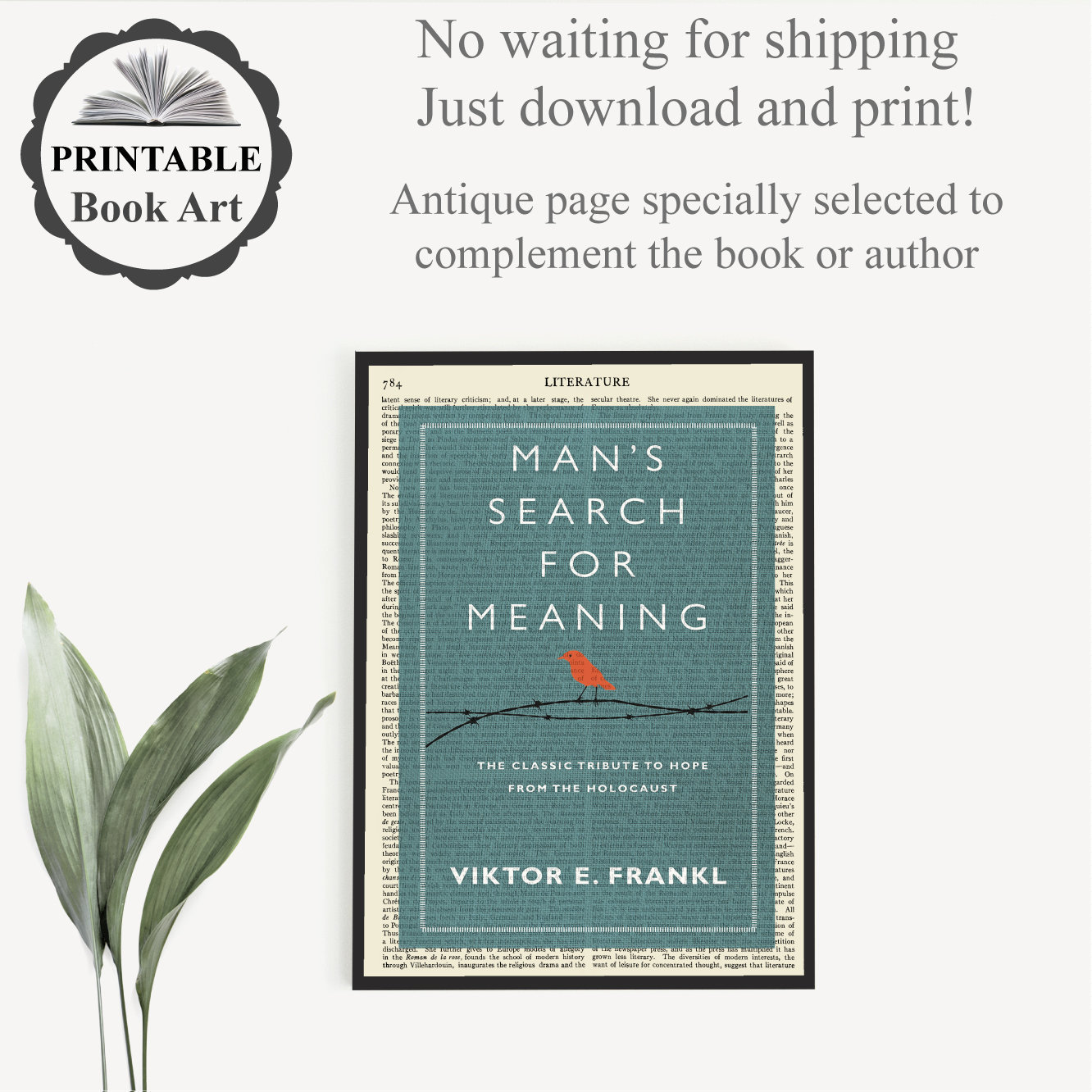 Printable 'mans Search for Meaning' Book Cover Print - Etsy
