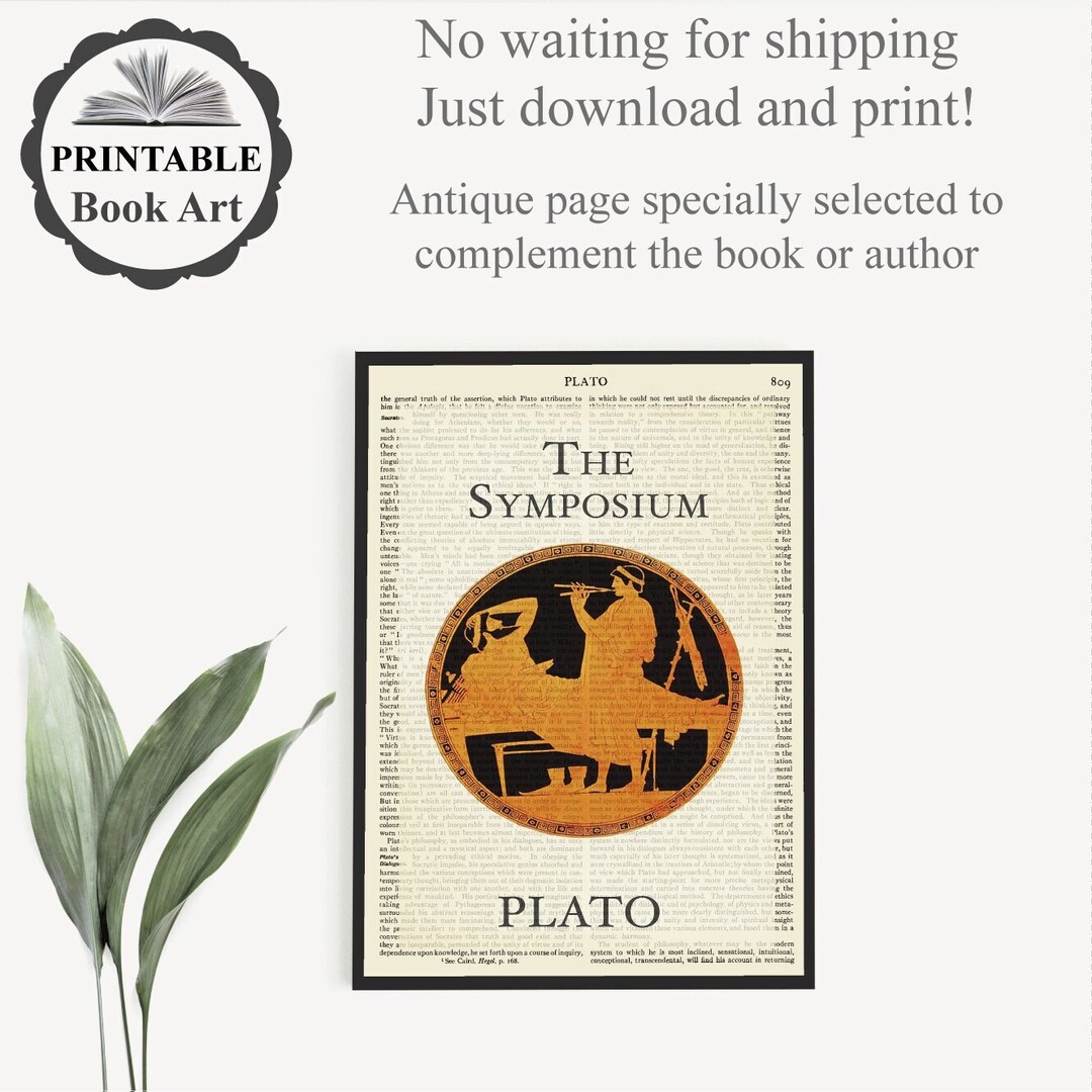 Printable 'symposium' Book Cover Art Print, Plato Greek Print, Ancient ...
