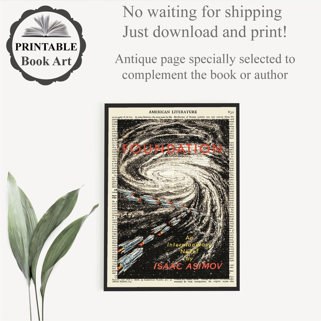 Printable 'foundation' Book Cover Poster on Vintage Page, 1st Edition ...