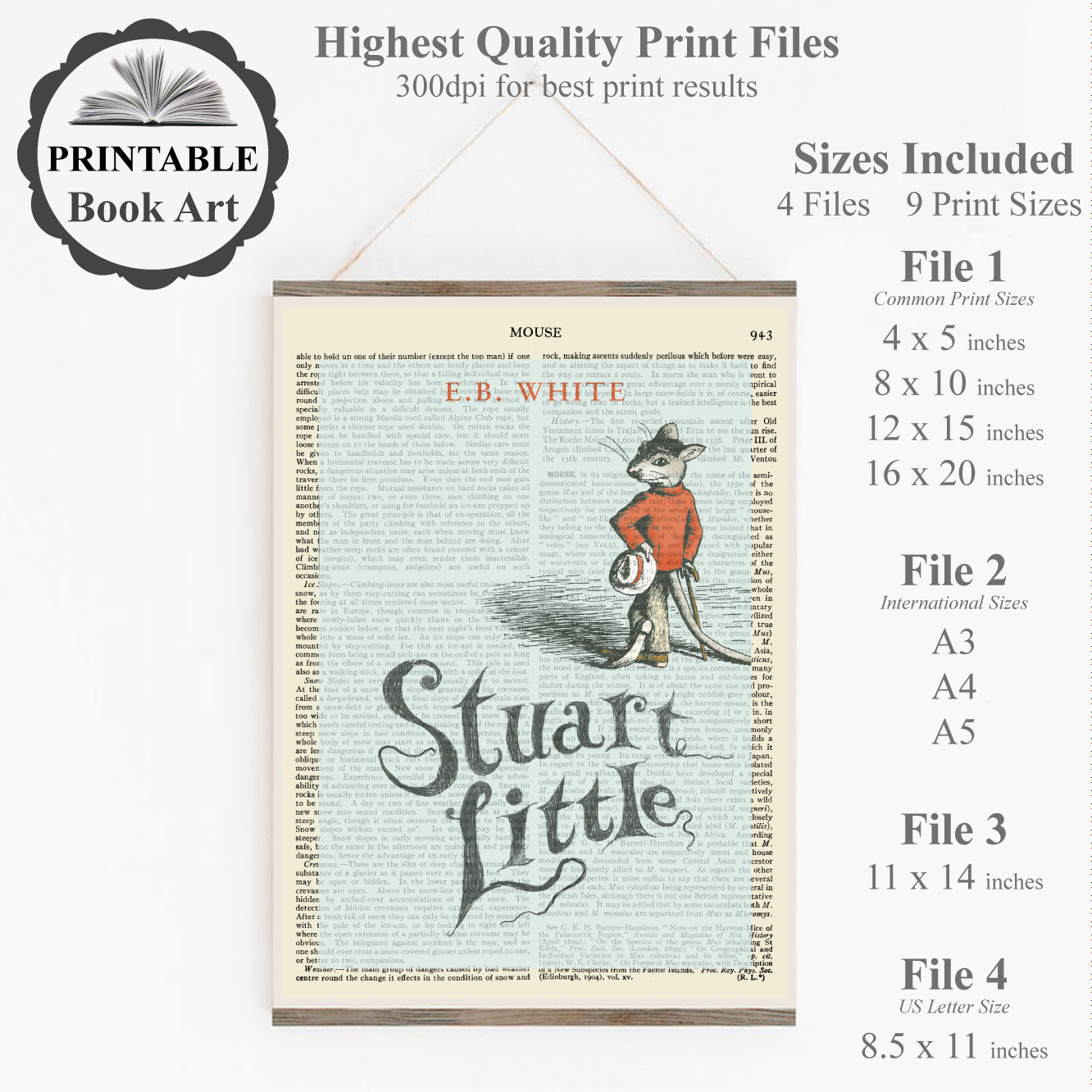 Printable 'stuart Little' on Old Page E B White - Etsy