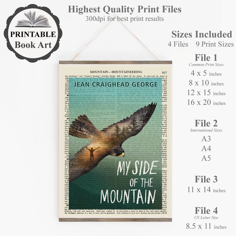 Printable 'my Side of the Mountain' Book Cover Poster - Etsy