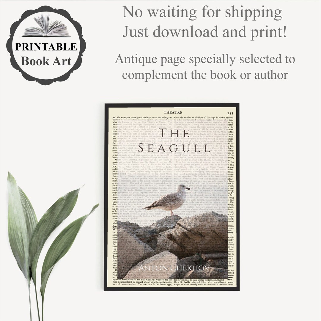 Printable 'the Seagull' Art Print Old Page, Anton Chekhov Poster, Drama ...