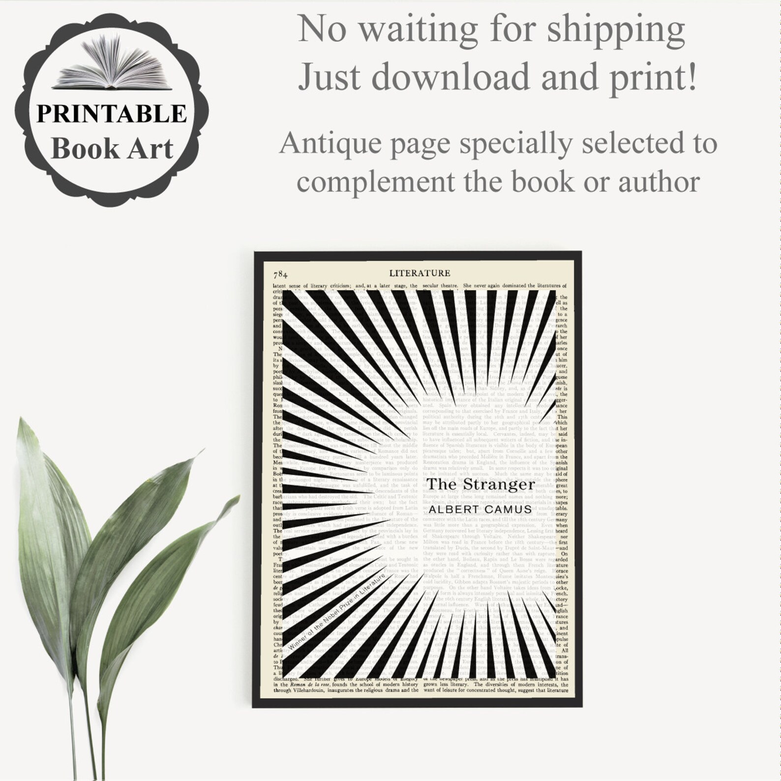 Printable Book Cover of 'the Stranger' by Albert Camus - Etsy