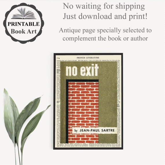 Printable 'no Exit' Book Cover Poster by Jean Paul - Etsy