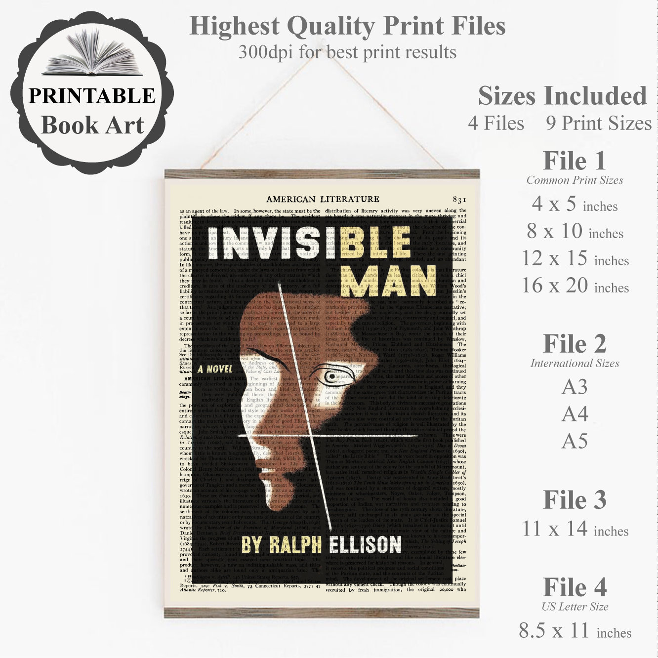 Printable 'Invisible Man' on a Vintage 1911 | Etsy