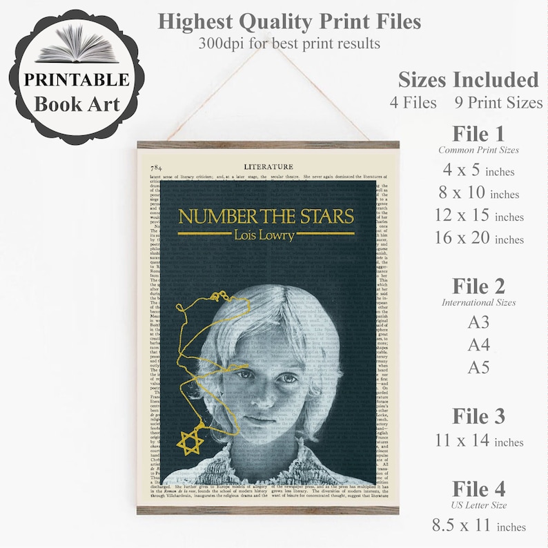 Printable 'number the Stars' Poster Book Cover Print | Etsy