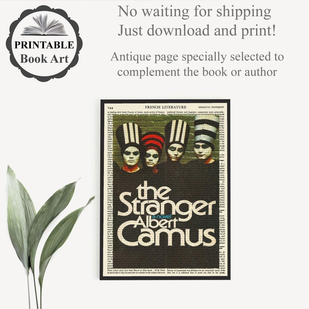 Printable Book Cover of 'the Stranger' by Albert Camus on Old Page ...