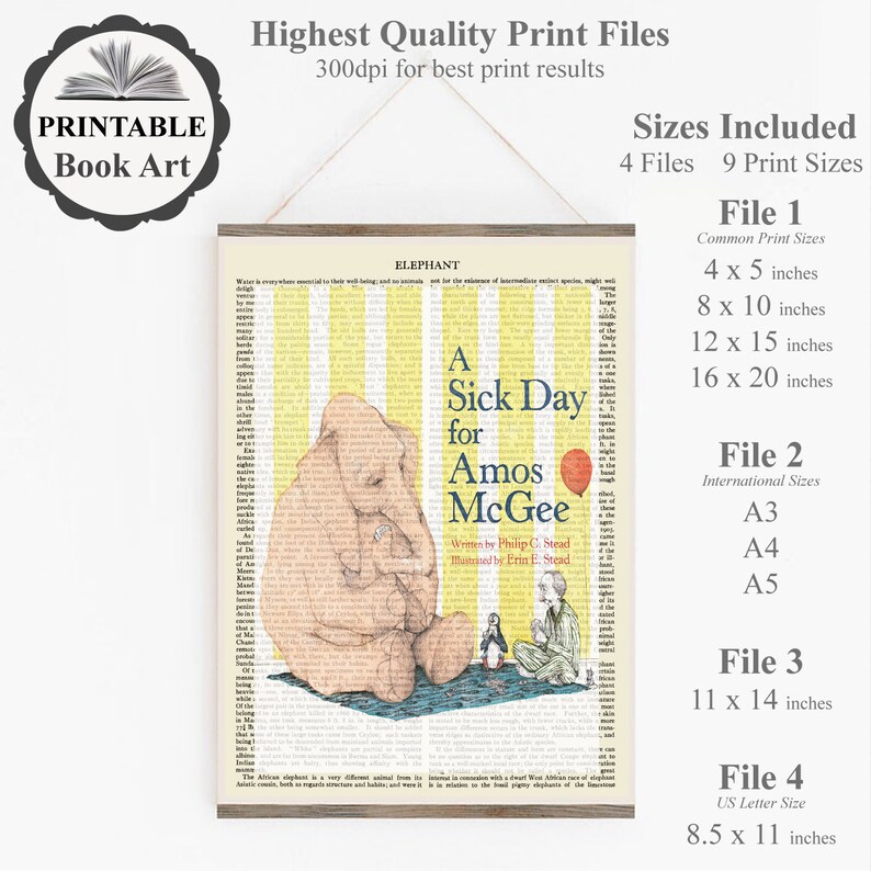 Printable 'A Sick Day for Amos Mcgee' Book Poster | Etsy