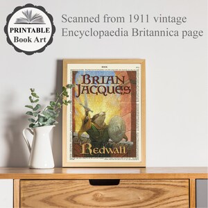 Printable 'redwall' Book Art on Old Encyclopedia Page, Brian Jacques ...