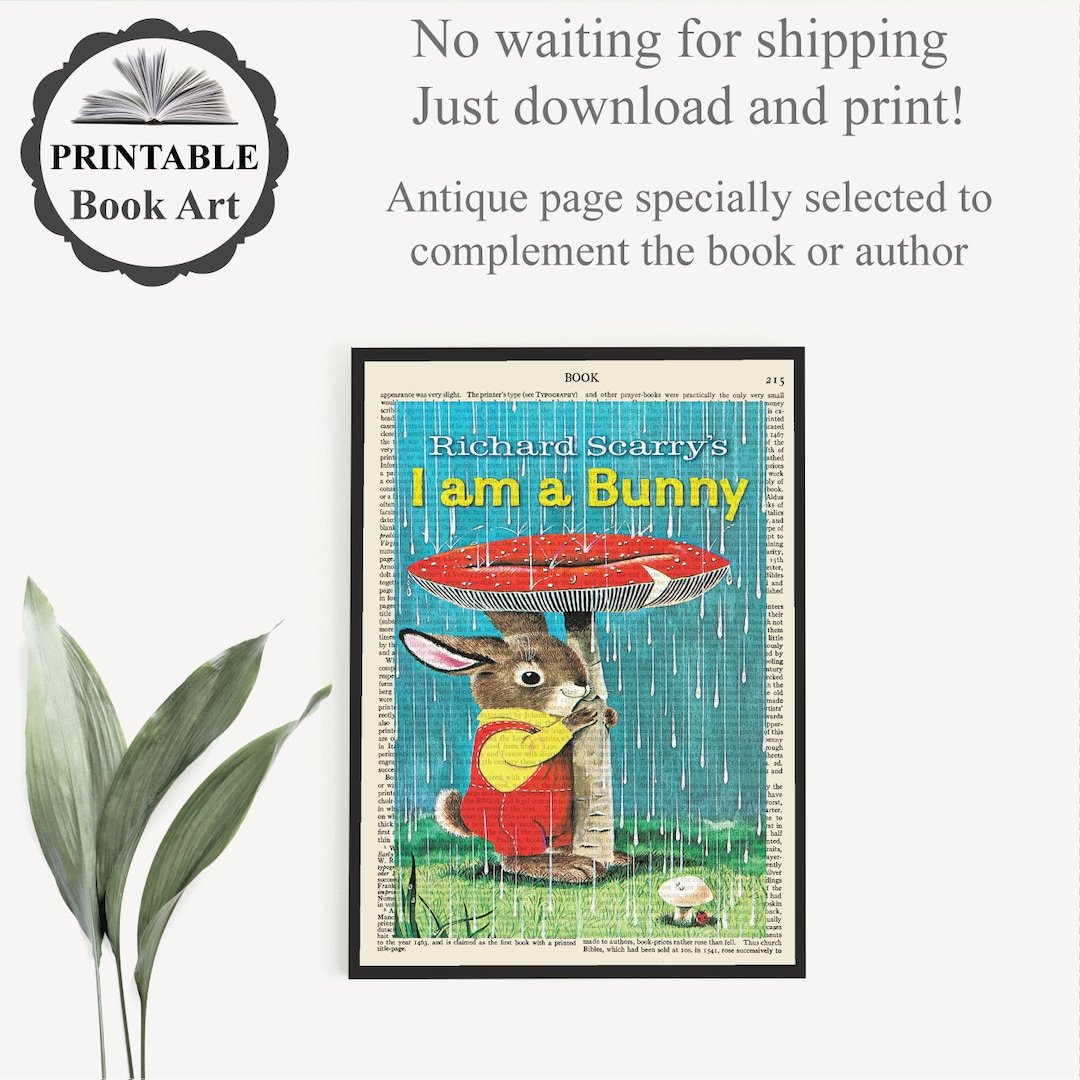 Printable 'I Am a Bunny' Book Cover Print on Old Page, Richard Scarry ...