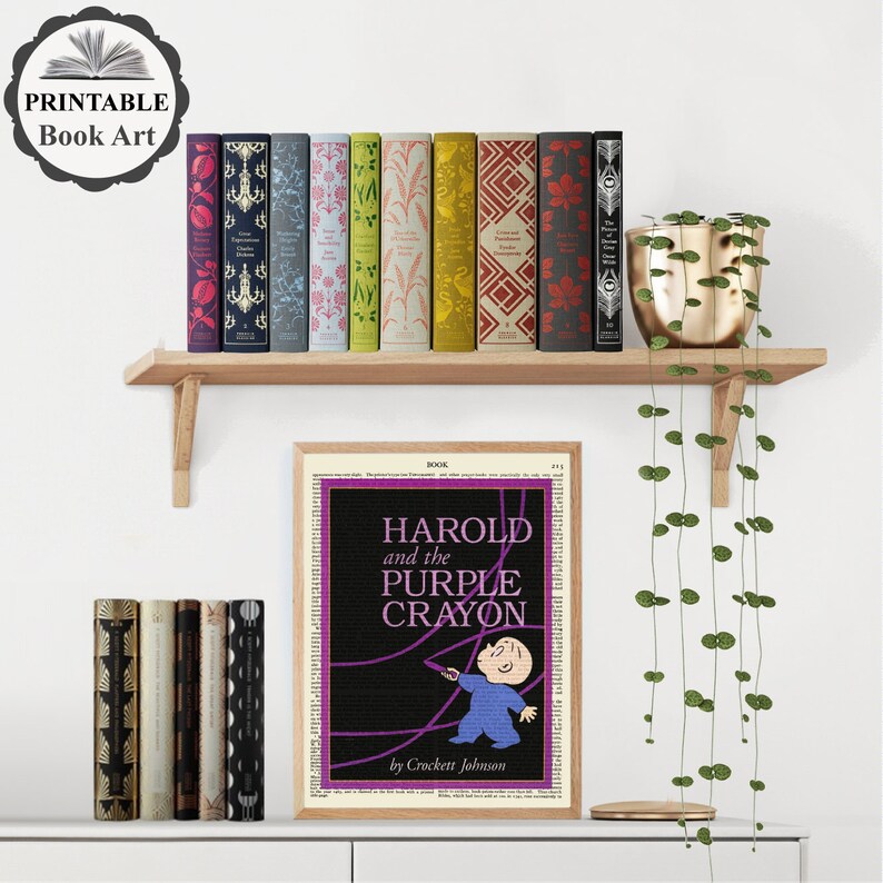 Printable 'Harold and the Purple Crayon' Book Poster | Etsy