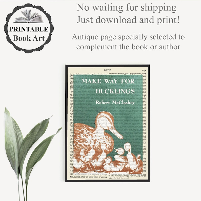 Printable 'make Way for Ducklings' Book Cover Print on - Etsy