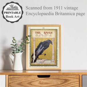 Printable Book Cover Art of the Raven by Edgar Allen Poe, Classroom ...