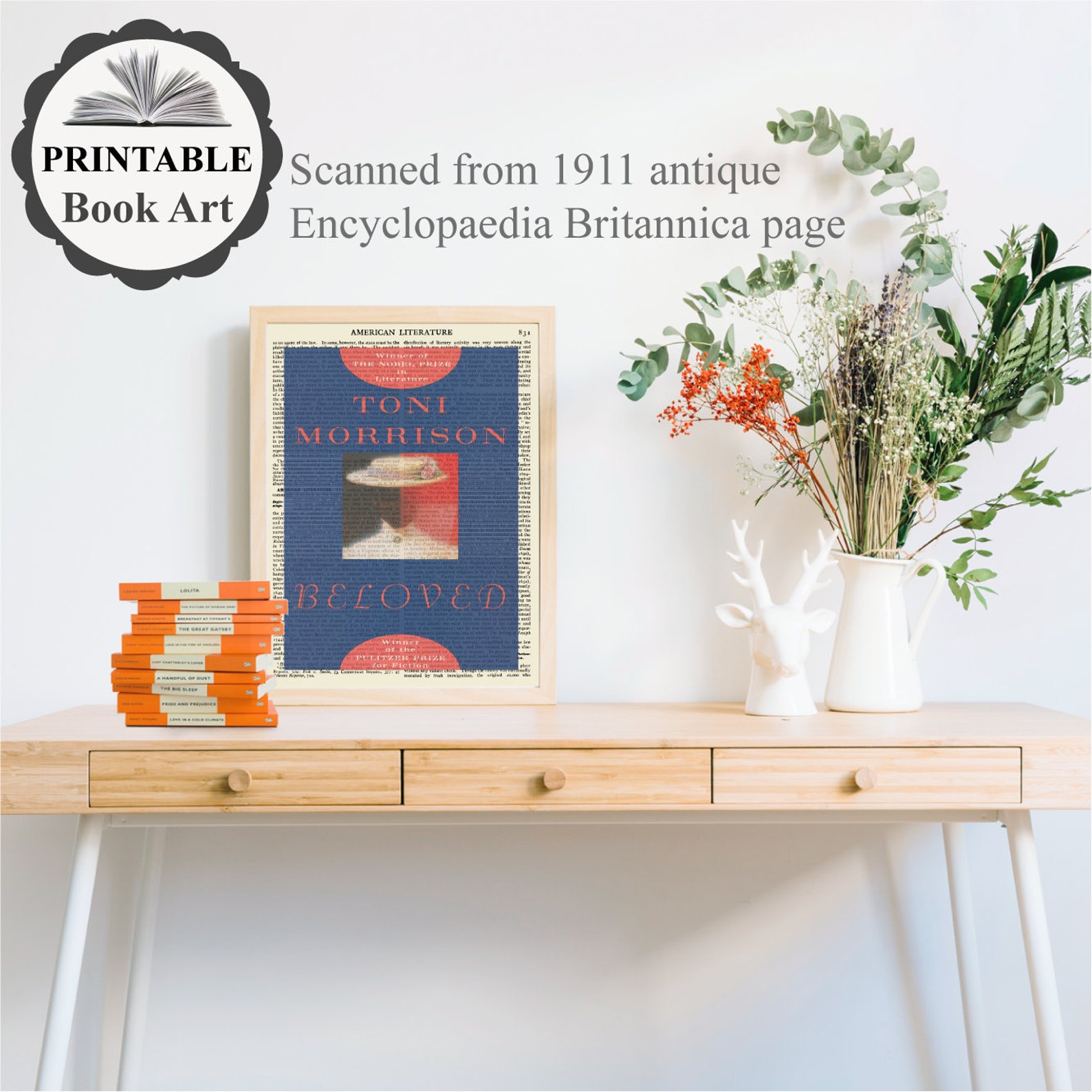 Printable 'beloved' Book Cover Wall Art Print, Literary Gift or Poster ...