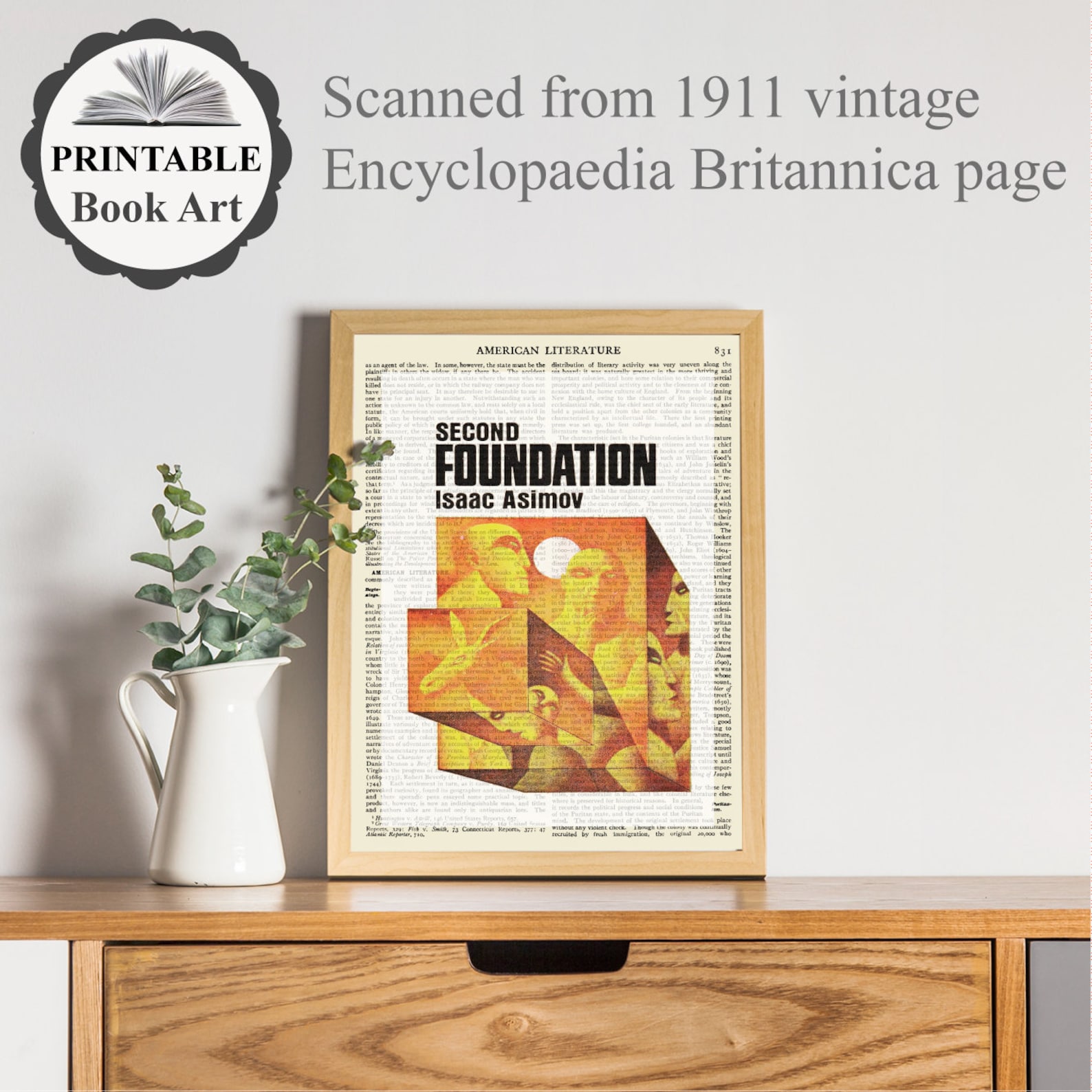 Printable 'second Foundation' Book Cover Poster on Old | Etsy