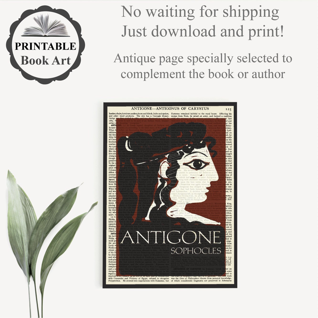 Printable 'antigone' Art Print Sophocles Play Book - Etsy