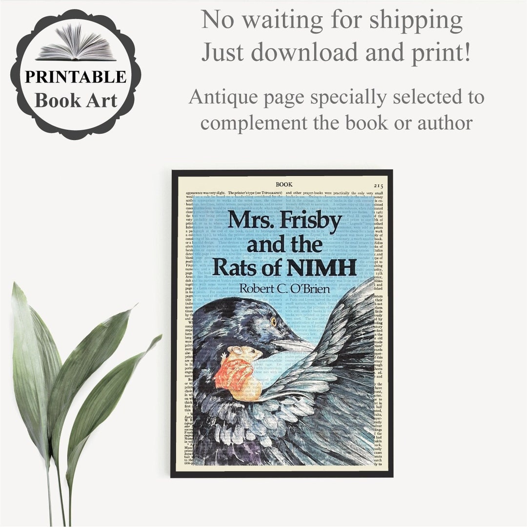 Printable 'mrs Frisby and the Rats of NIMH' Book Cover Print on Old ...
