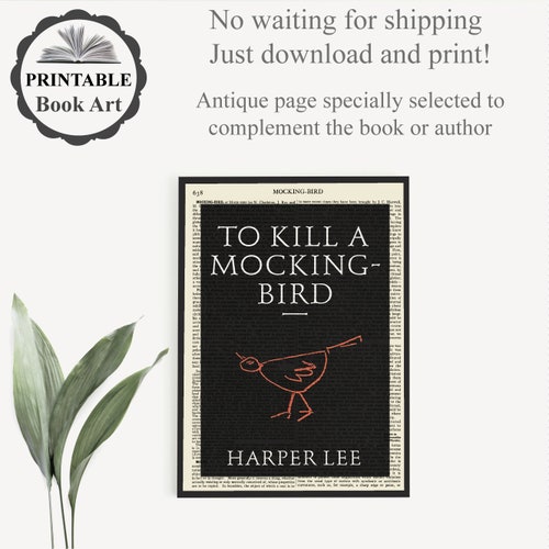 Printable to Kill A Mockingbird Print Harper Lee Book Cover - Etsy